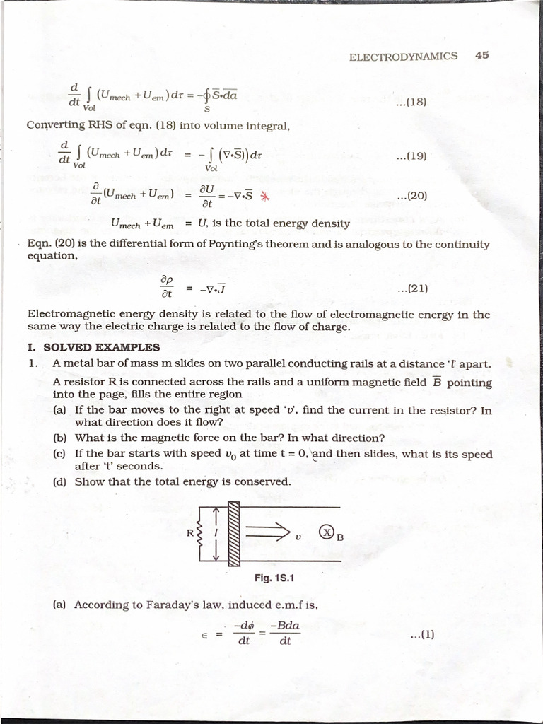 Solved examples Electrodynamics Ug level questions | PDF