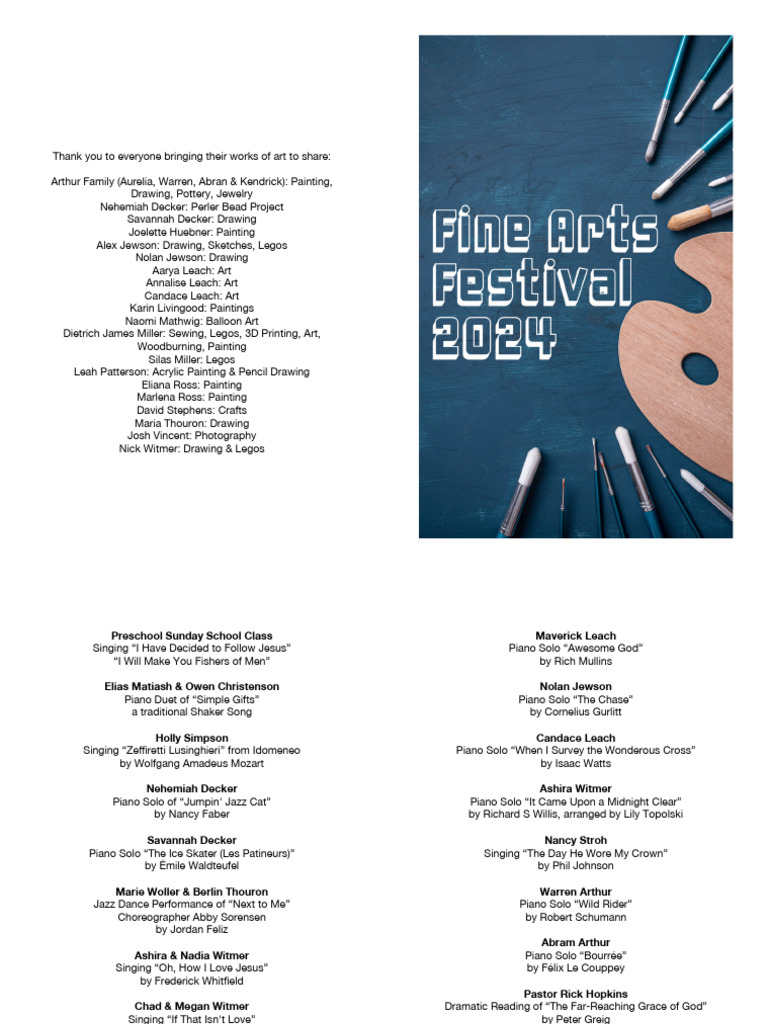 Fine Arts Festival Program | PDF