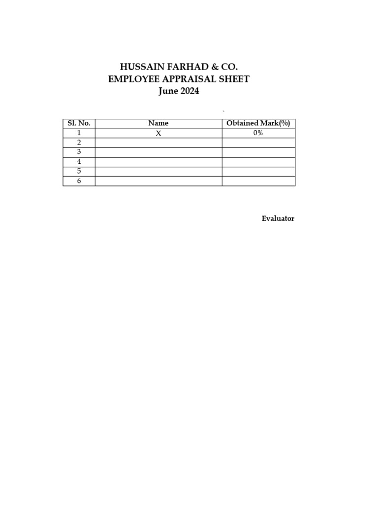 Evaluation Demo Sheet | PDF | Business