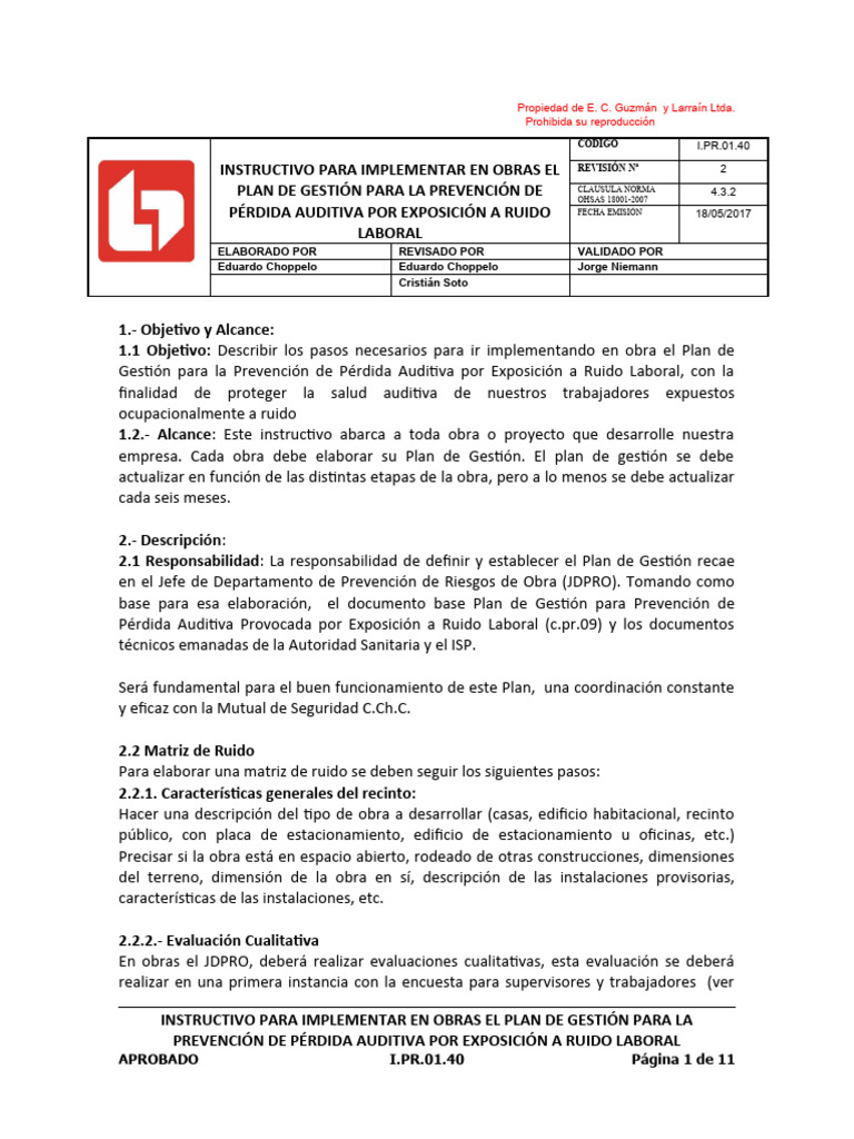 I PR 01 40 Instructivo para Implementar en Obras El Plan de Gestion ... I PR 01 40 Instructivo para Implementar en Obras El Plan de Gestion ...