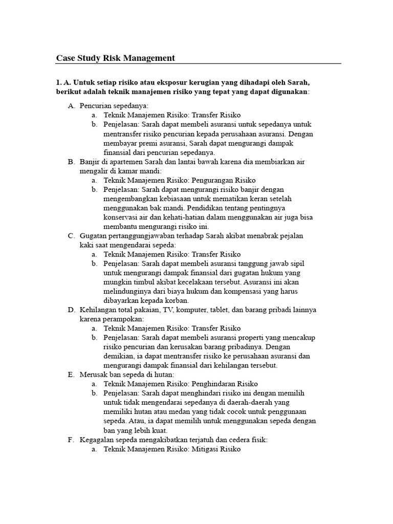 Bagi S2A_Case Study Risk Management | PDF