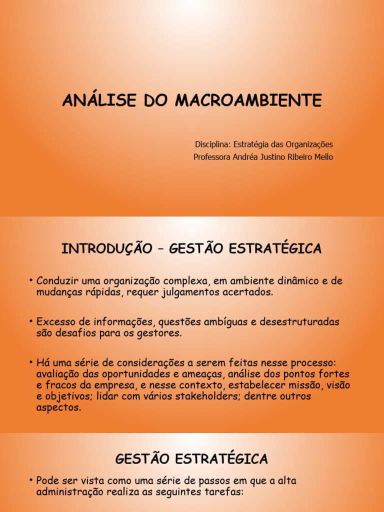 Análise Macroambiente e Ambiente Interno | PDF | Gestão estratégica ...