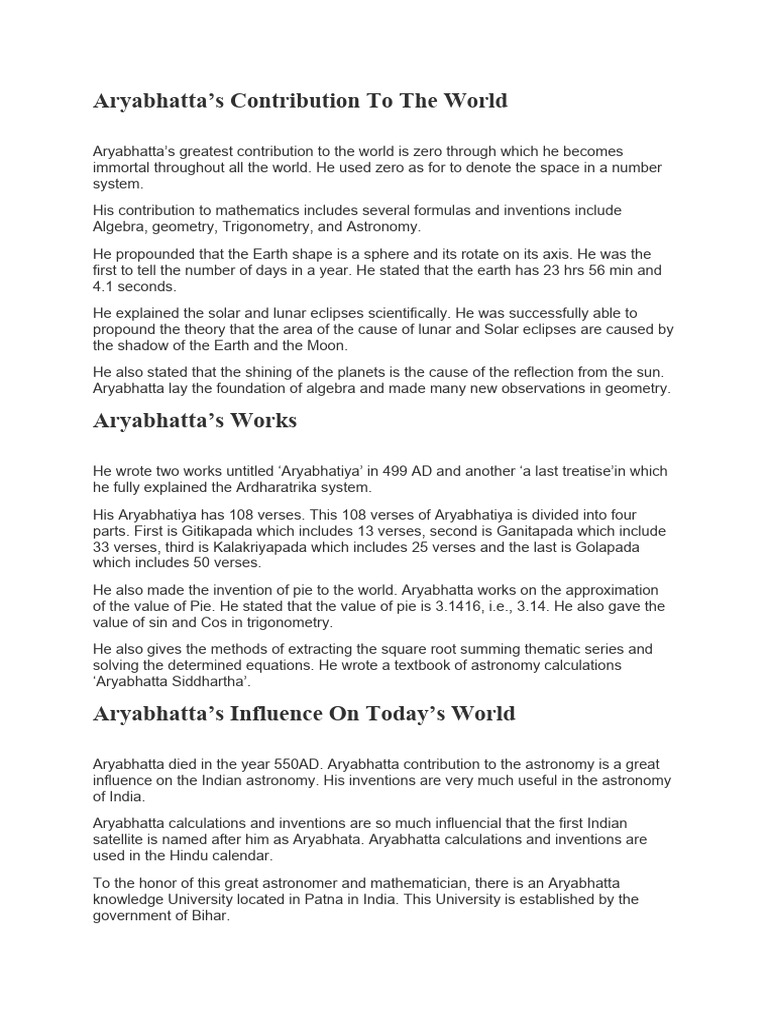 Aryabhatta and An Astronomer | PDF | Astronomy