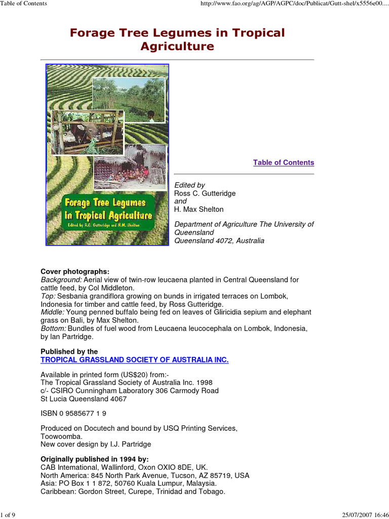 Forage Tree Legumes | PDF | Legume | Soil