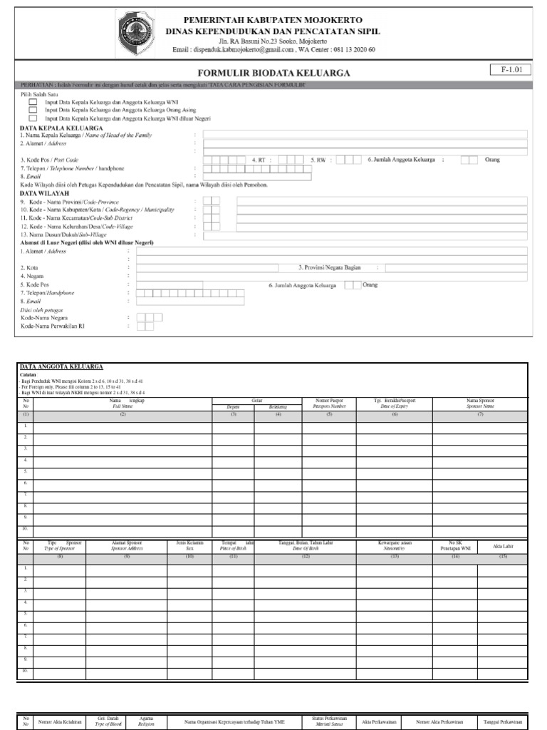 F 1 01 Biodata Keluarga Pdf