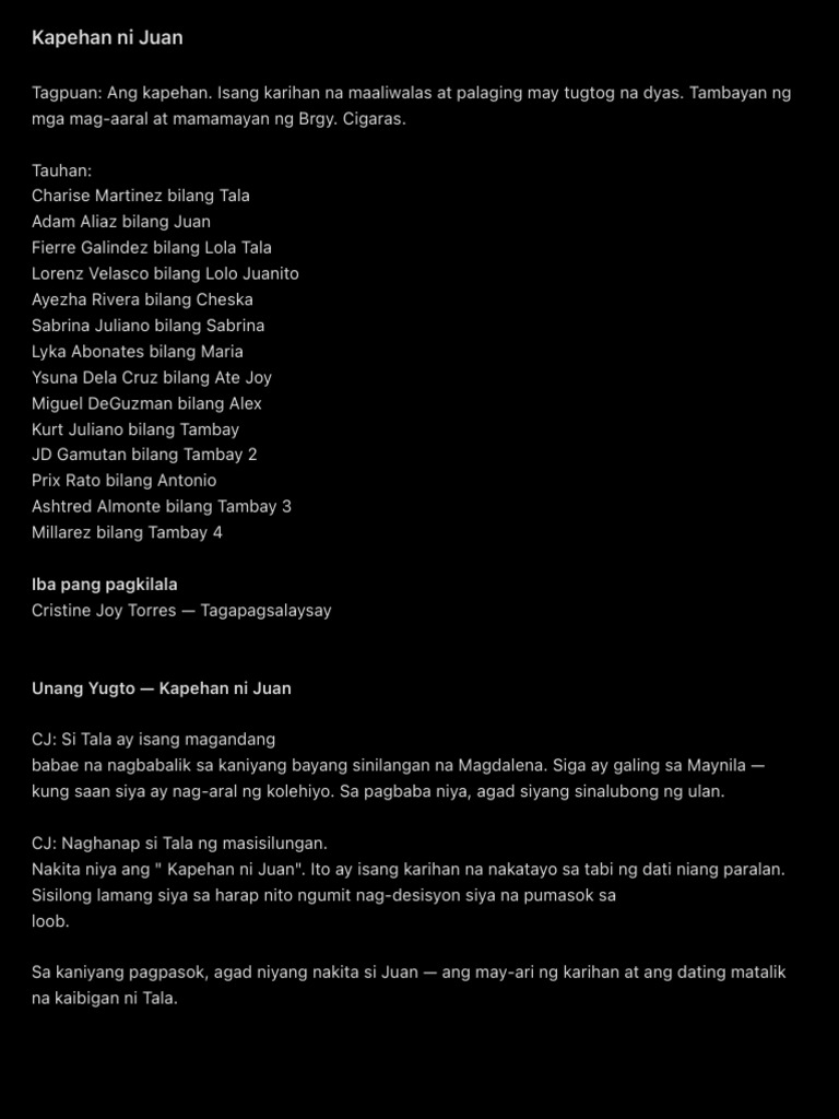 Kapehan Ni Juan 6 | PDF