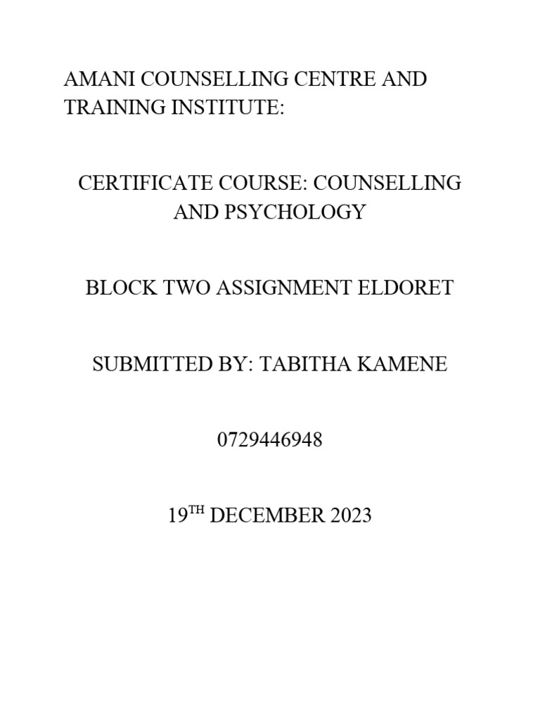 Amani Counselling Centre and Training Institute | PDF | Violence ...