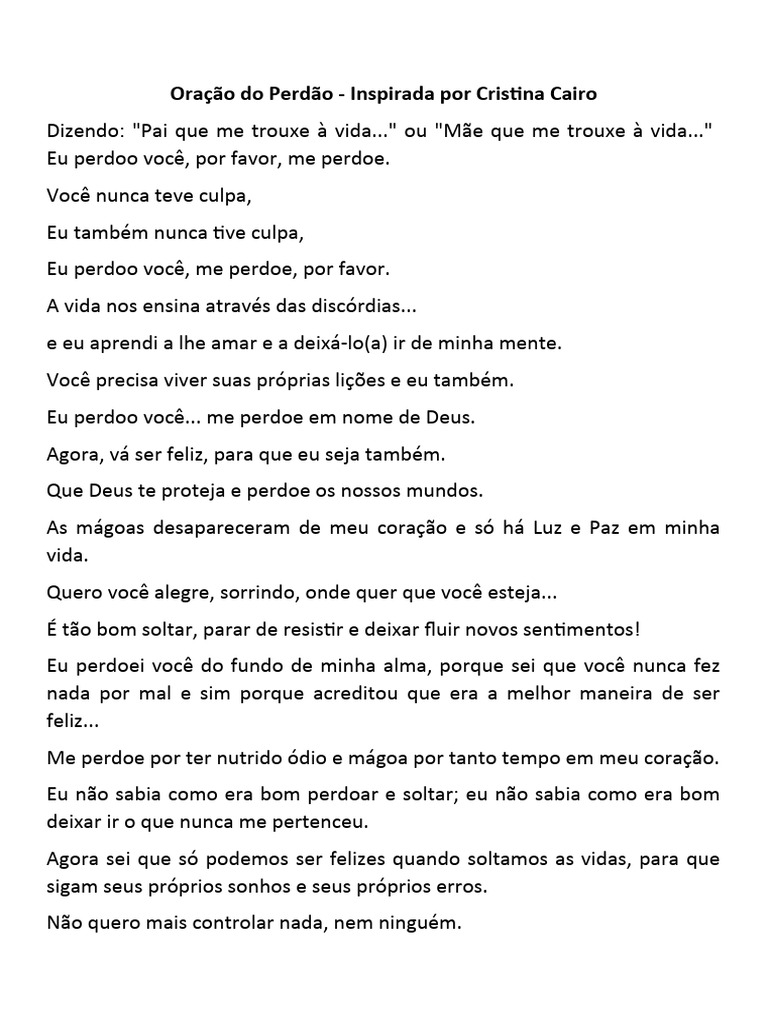 Oração Do Perdão Pdf