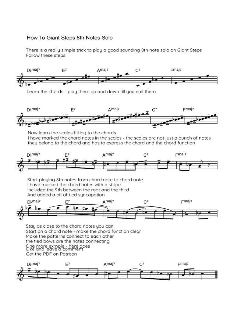 2023-22 1907 Short - How To Giant Steps 8th Notes Solo | PDF | Elements ...