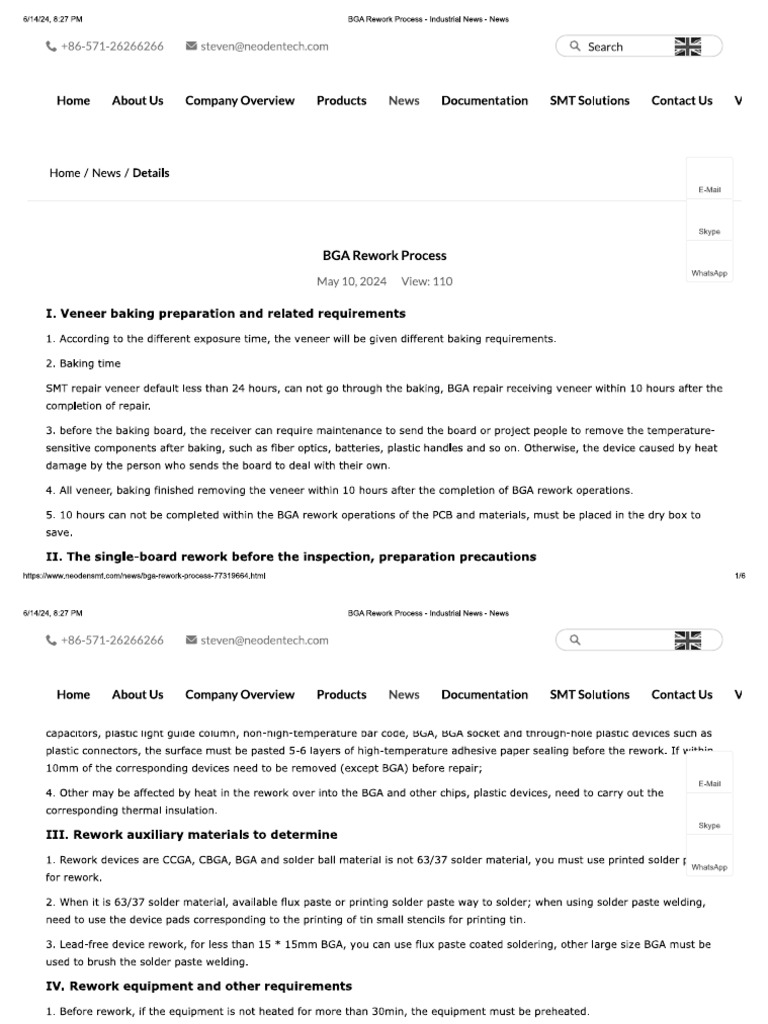 BGA Rework Process | PDF