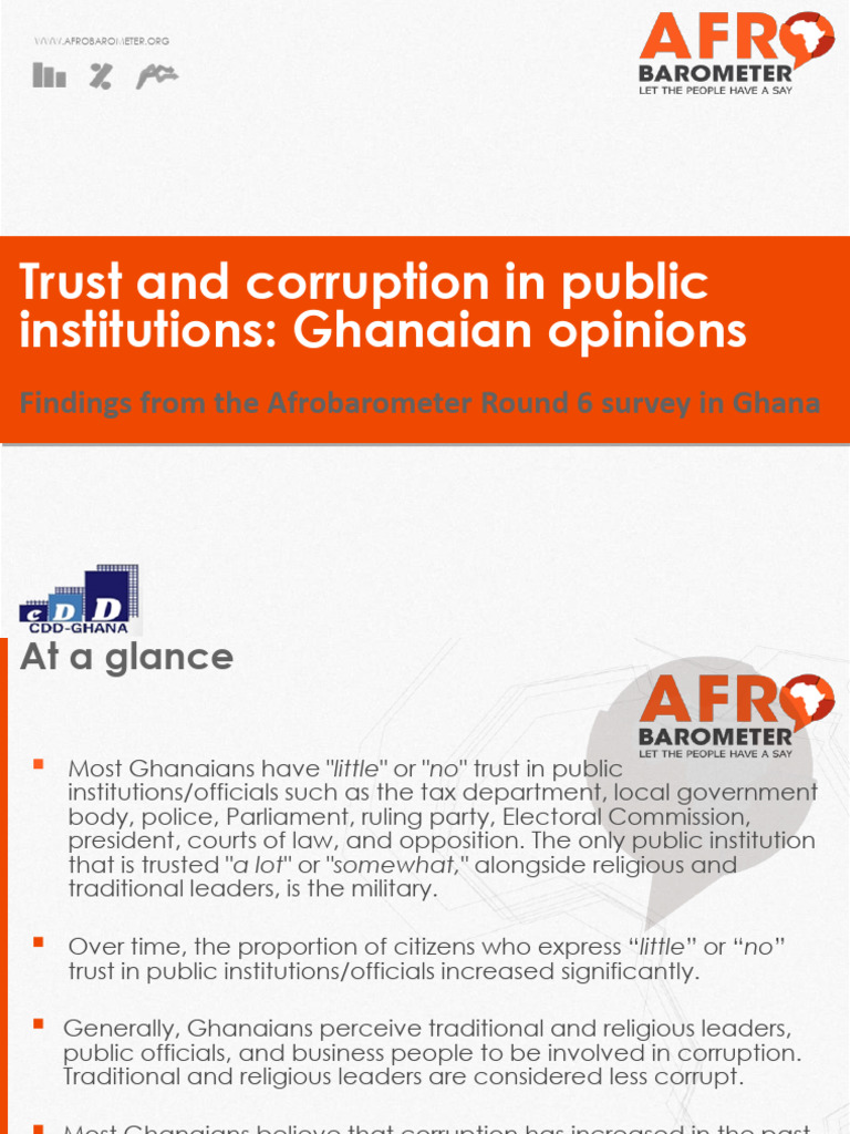 Gha r6 Presentation3 Trust Corruption | PDF | Survey Methodology | Ghana
