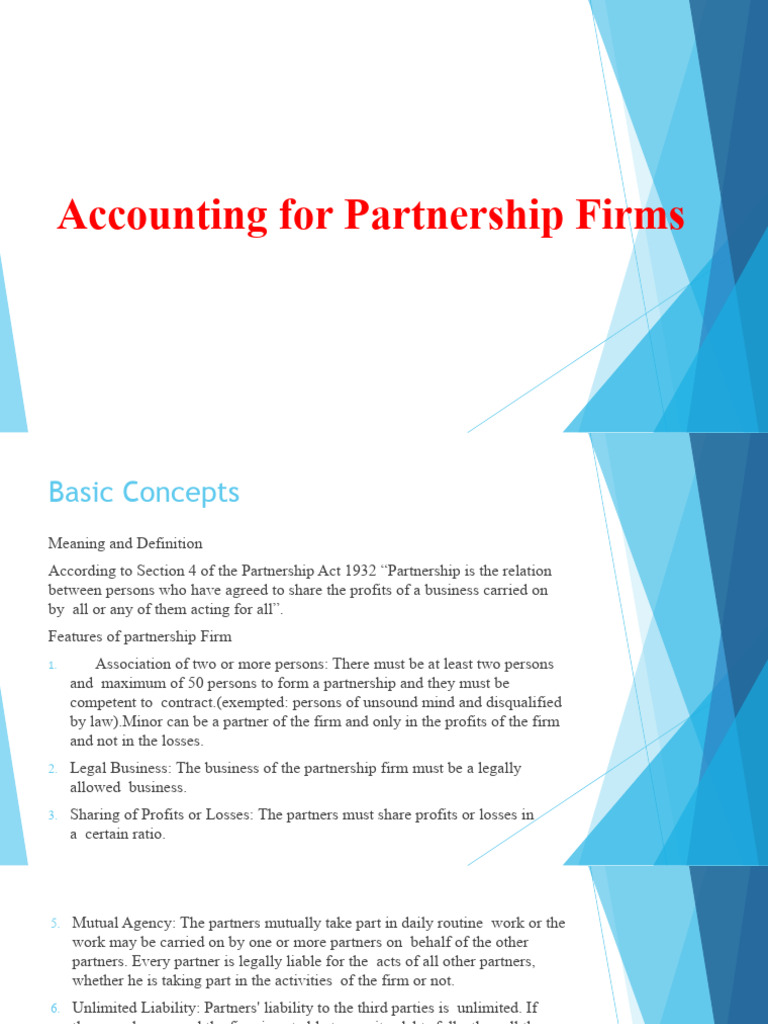 2 Accounting For Partnership Basic Concept 1 | PDF | Partnership | Business