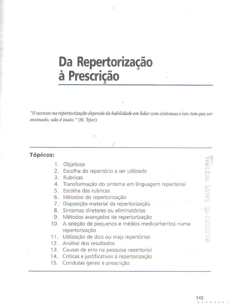 Conhecendo o Repertório e A Semiologia Homeopática - Da Repertorização ...