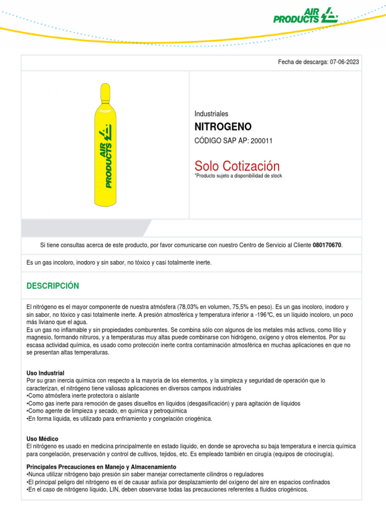 Nitrogeno | PDF | Nitrógeno | Gases