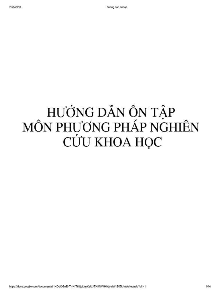 HNG DN On TP Mon PHNG Phap Nghien | PDF