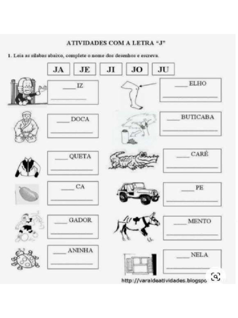 Atividade Fonema J | PDF