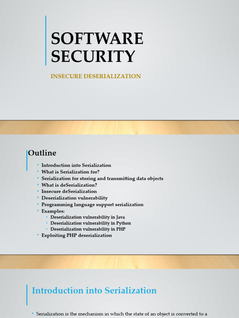 Part6 SW SEC Insecure Deserialization | PDF | Php | Software Development
