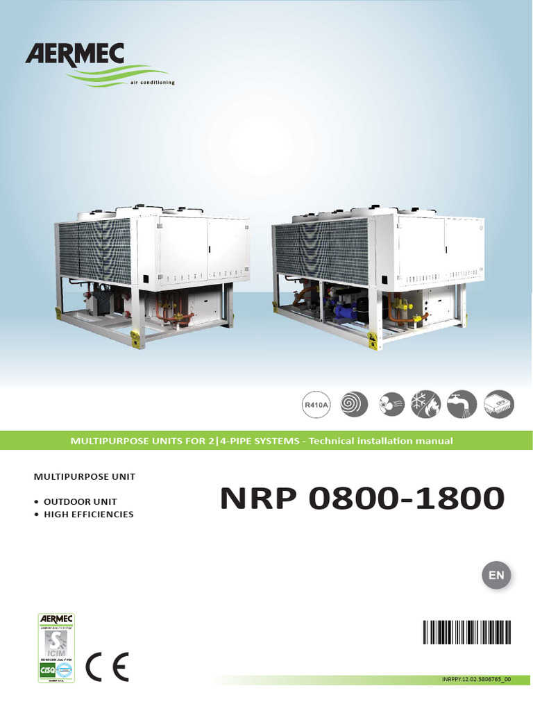 Aermec NRP Installation Manual Eng | PDF | Heat Pump | Water Heating