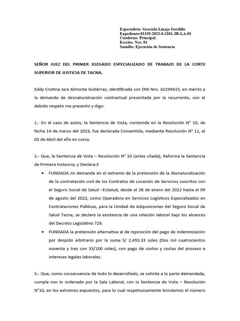 Ejecución de Sentencia | PDF | Sentencia (ley) | Judicaturas