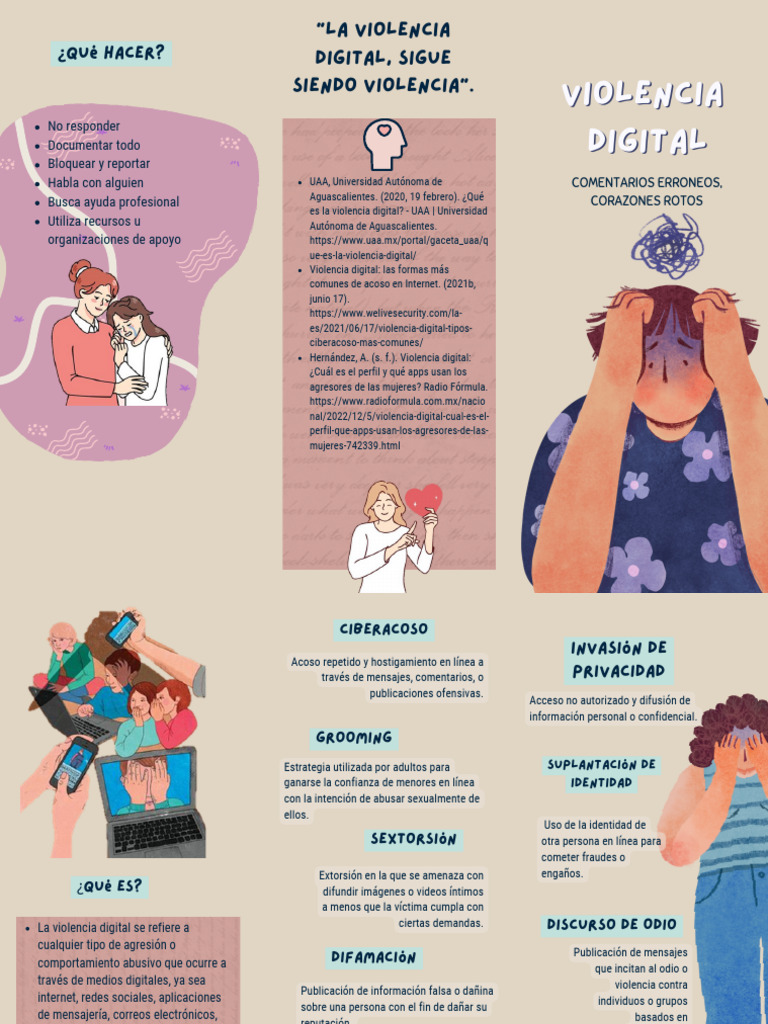 Triptico Violencia Digital | PDF | Acoso cibernético | Violencia