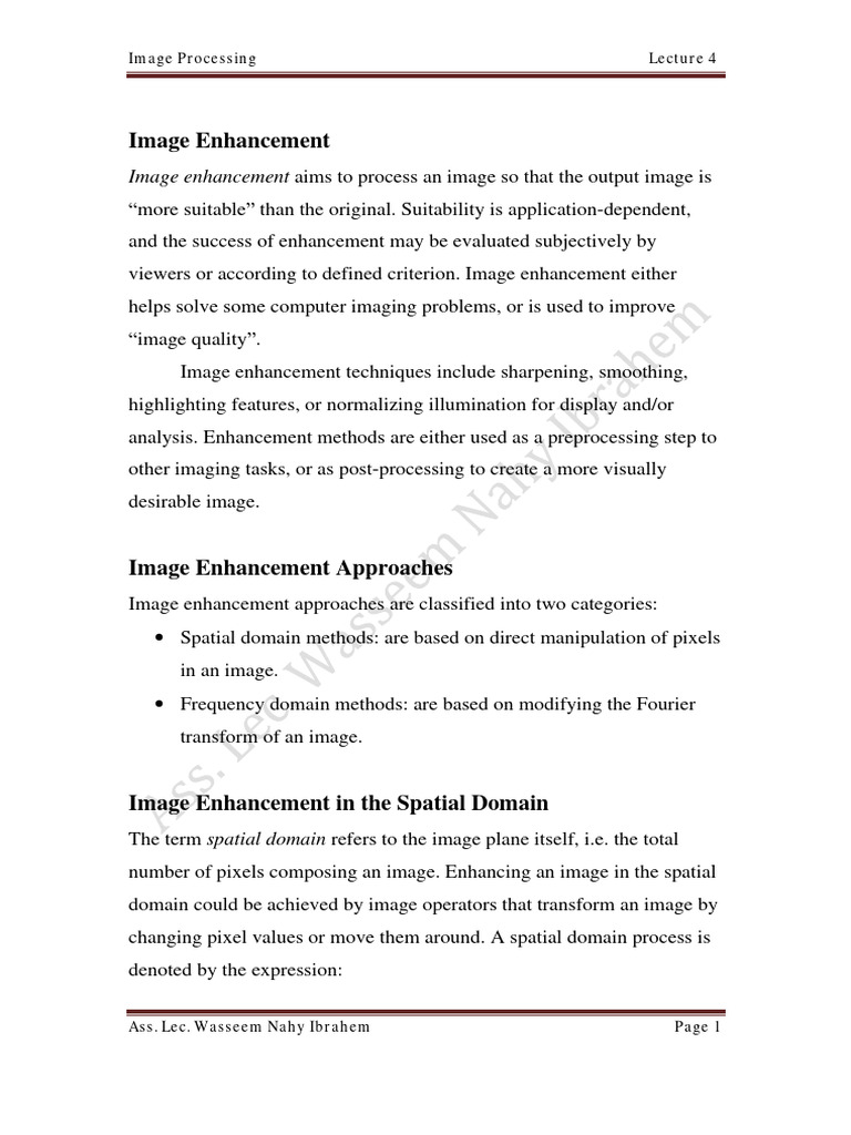 DIP Lecture4 | PDF | Digital Signal Processing | Image Editing