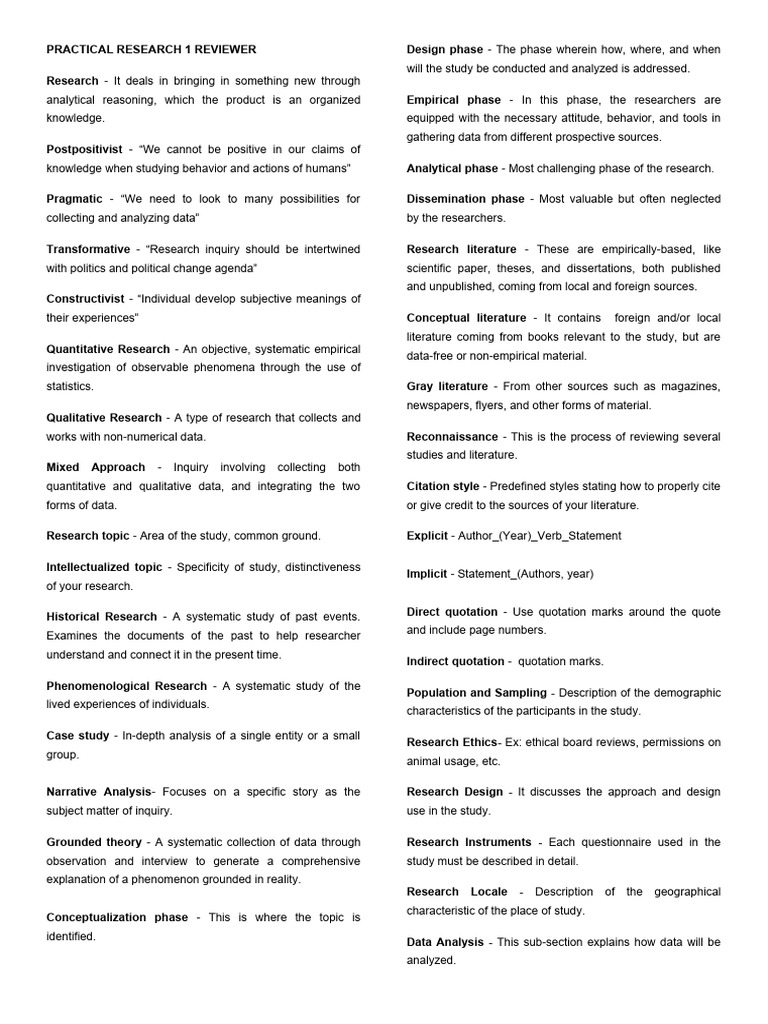 PR1-REVIEWER (1) | PDF | Sampling (Statistics) | Data