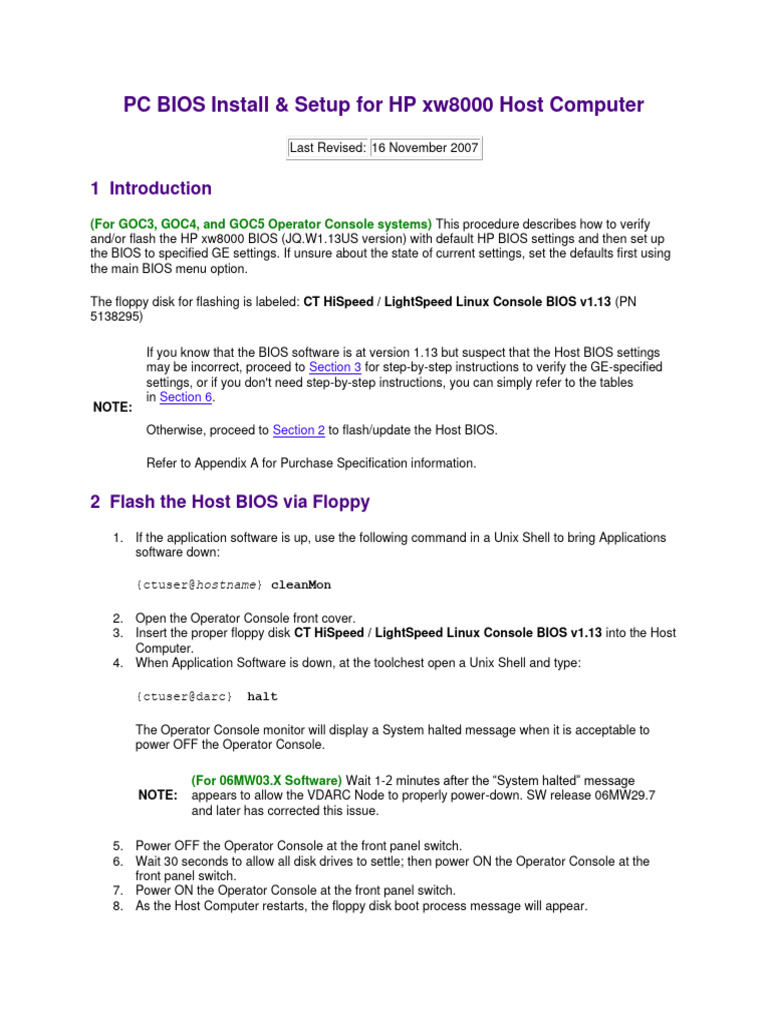 PC Bios Install HP Xw8200 Goc3 | PDF | Bios | Booting