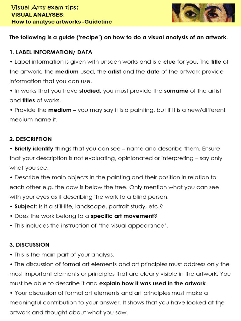 Visual Analysis Exam Tips | Download Free PDF | Composition (Visual Arts) | Realism (Arts)