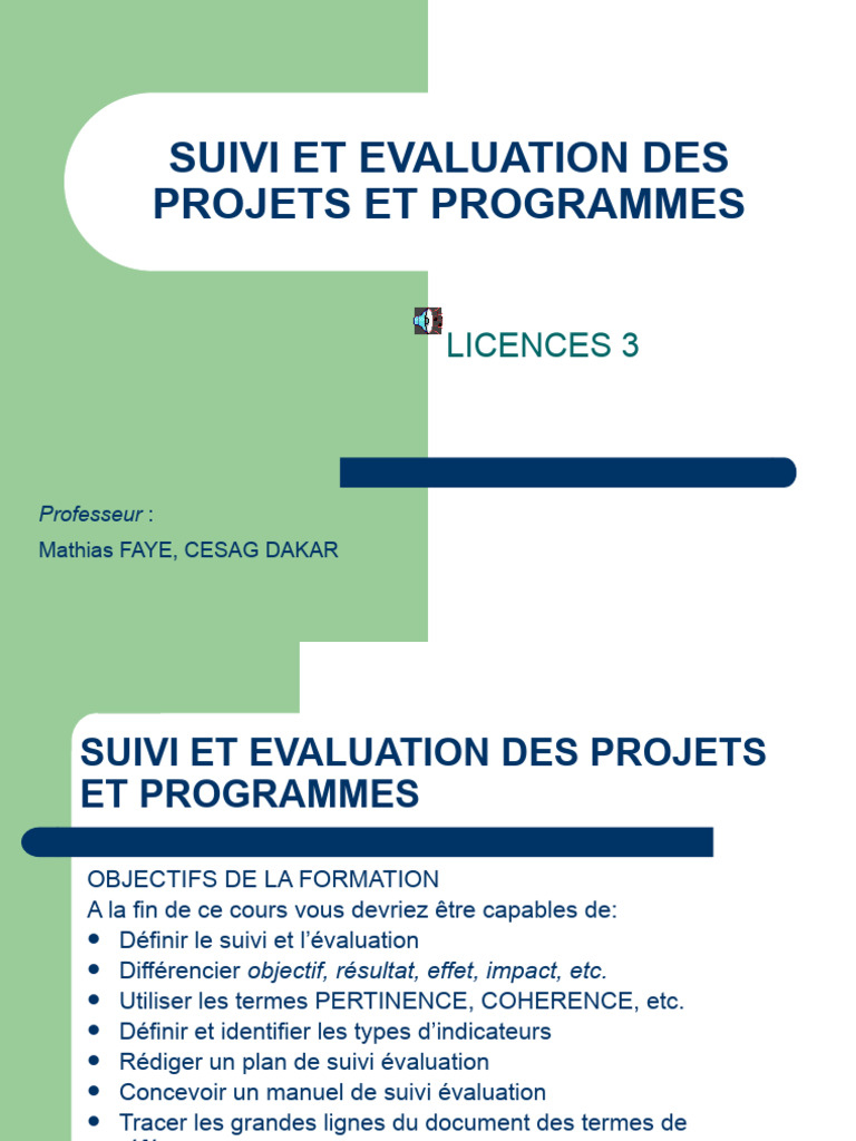 Suivi Et Evaluation Des Projets Licences 2 | PDF | Gestion des ressources humaines | Planification