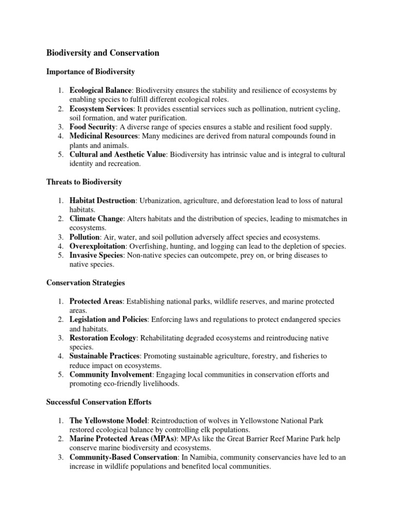 Biodiversity and Conservation | PDF | Conservation Biology | Biodiversity