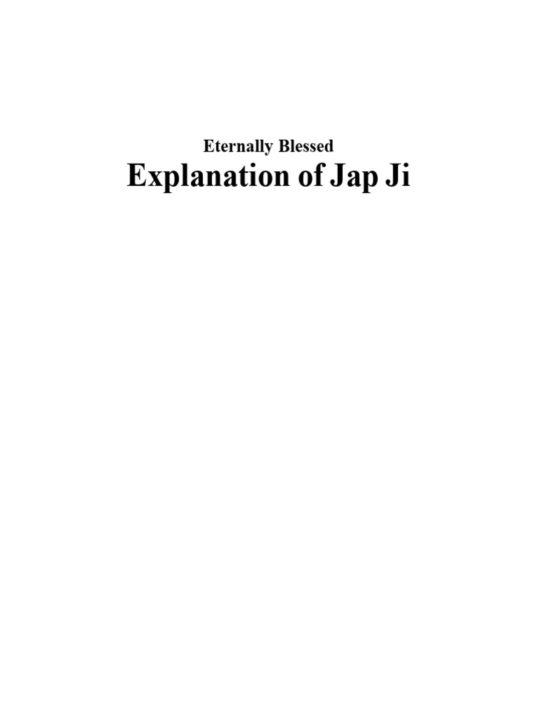 Eternally Blessed Explanation of Jap Ji | PDF | Transcendence (Religion ...