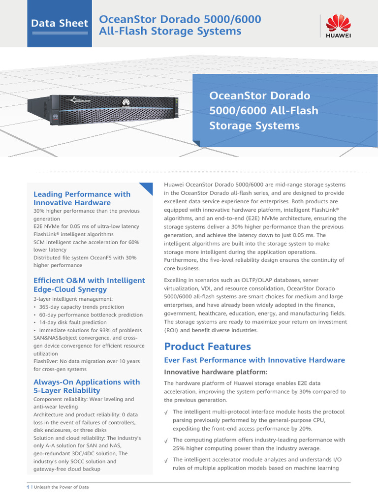 OceanStor Dorado 5000 and 6000 All-Flash Storage Systems 6.1.7 Data ...