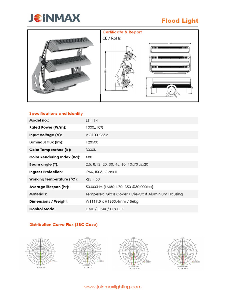 LT-114 - SHYLON SL1310AC-504 - 1000W LED Flood Light | PDF