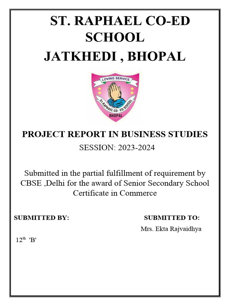 Business front page (1) class 12 - Copy | PDF