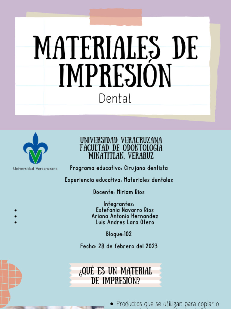 Presentacion de Materiales de Impresión (1) - Compressed - Compressed | PDF | Silicona | Yeso