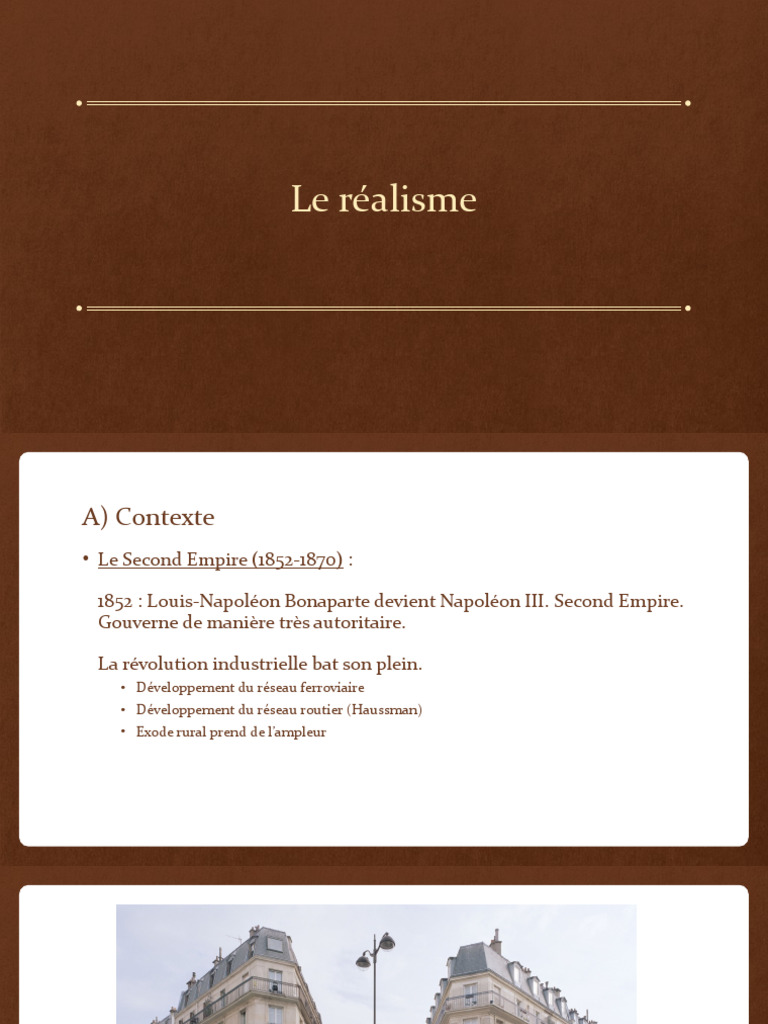 Le Realisme H2019 1 | PDF | Réalisme (littérature) | Paris