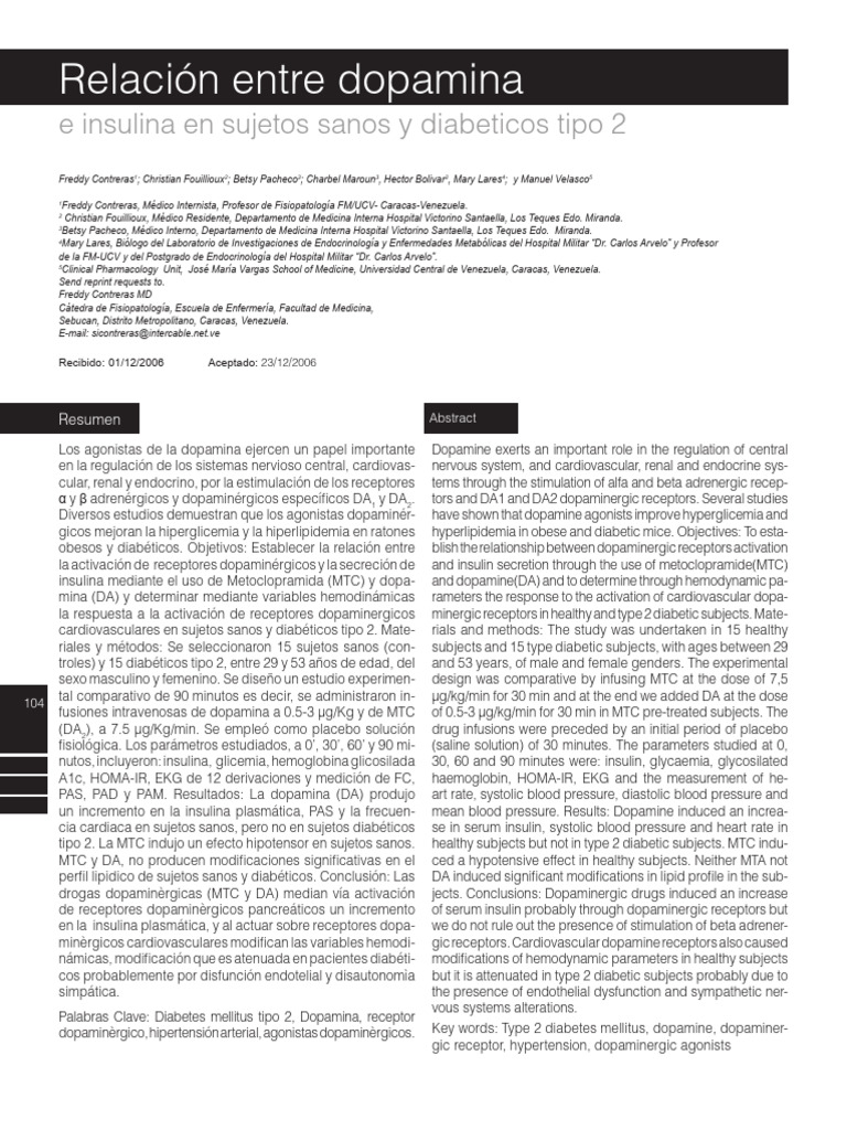Dopamina Pdf Diabetes Dopamina