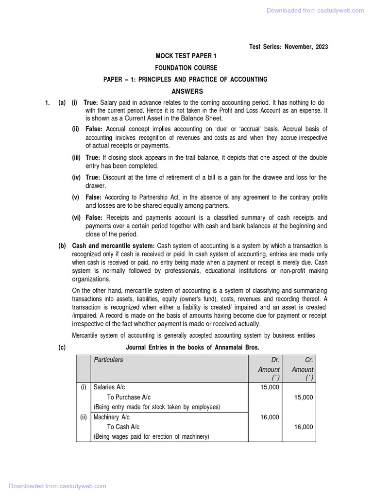 Accounts - Answer | PDF | Expense | Balance Sheet