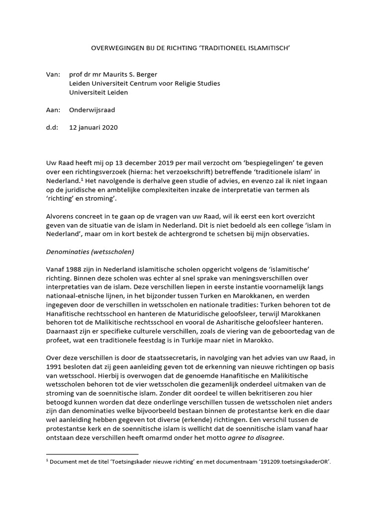 Overwegingen Professor Berger | PDF