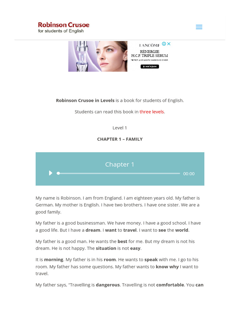 Robinson Crusoe: English Levels Guide | PDF | General Fiction