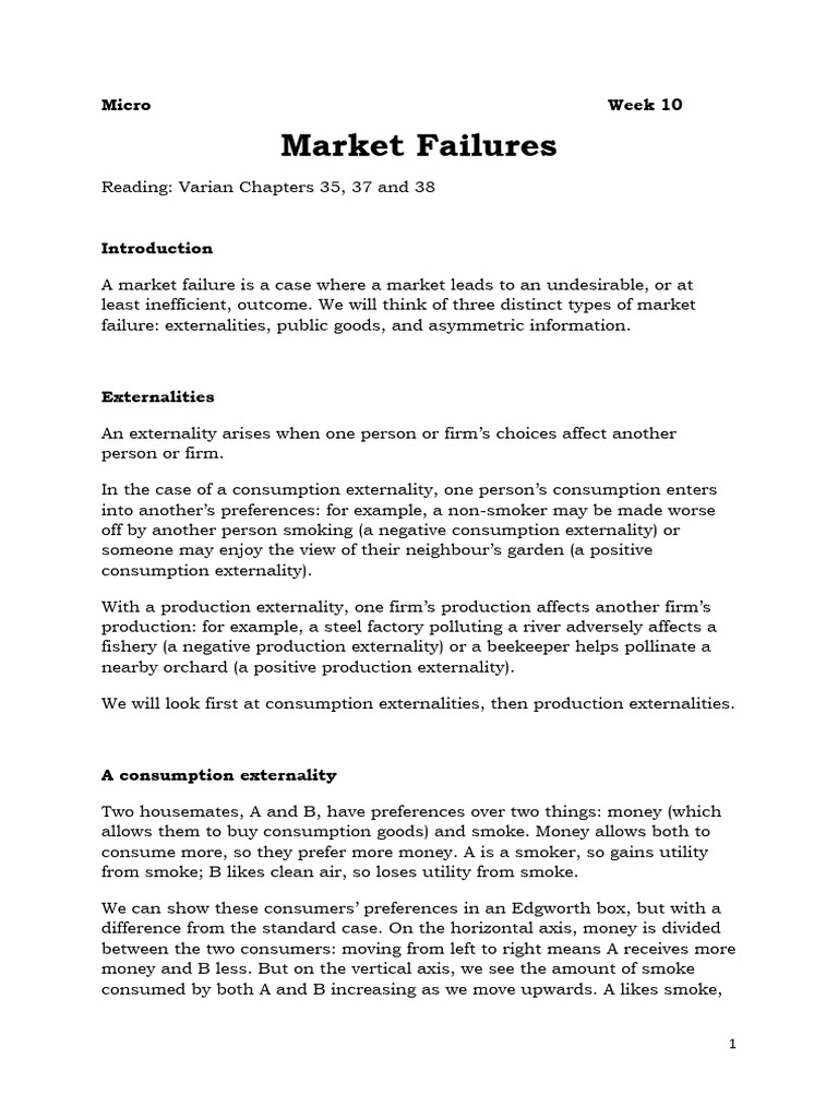 Market Failures | PDF | Externality | Utility