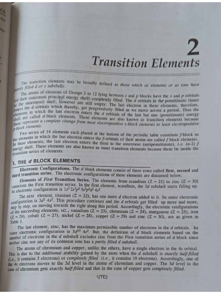 Transition Elament | PDF