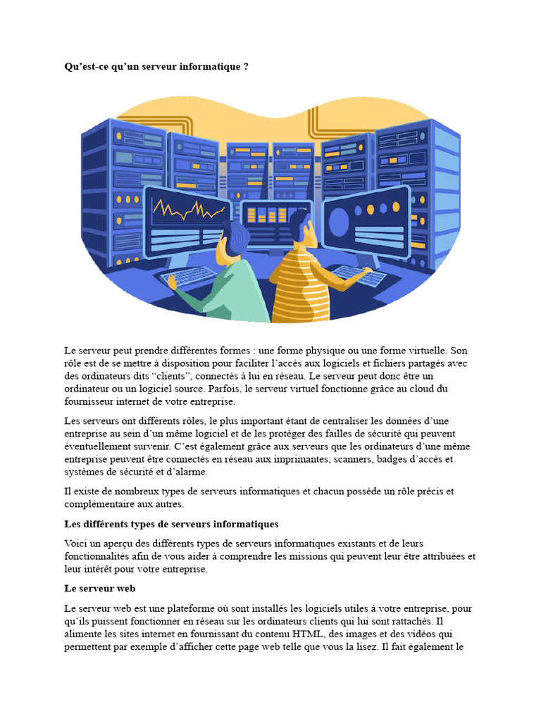 Comprendre les serveurs informatiques | PDF | Serveur (Informatique ...