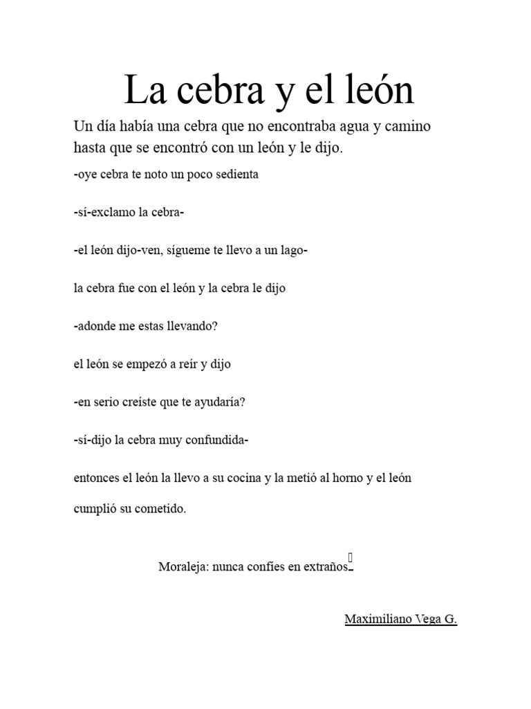 Relación entre el león y la cebra | PDF | Novela negra, policíaca y ...
