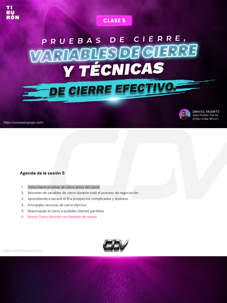 5.clase V Closer de Ventas | PDF | Cliente | Business