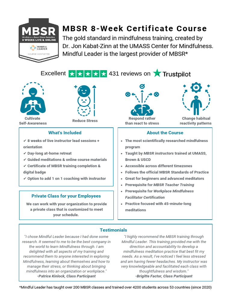 MBSR Training Overview | PDF | Mindfulness | Meditation