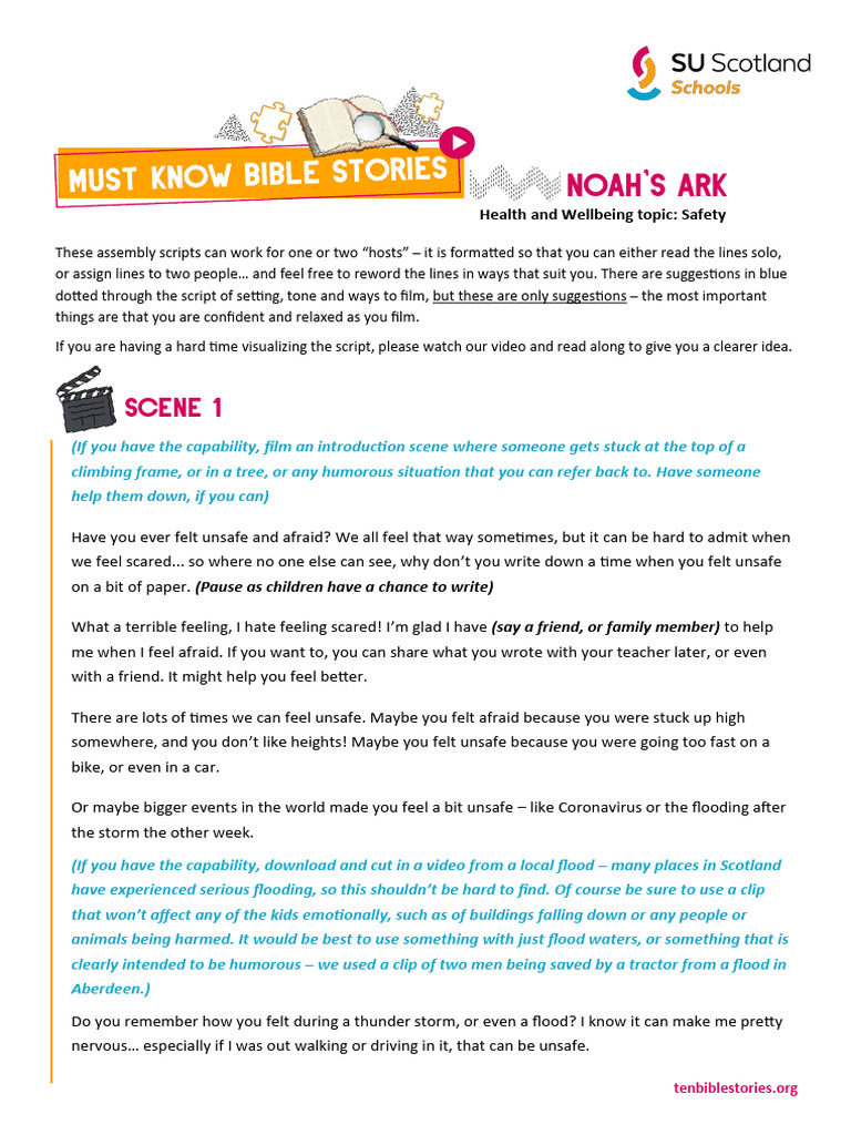 Must Know Bible Stories Script Noah | PDF | Genesis Flood Narrative | Noah