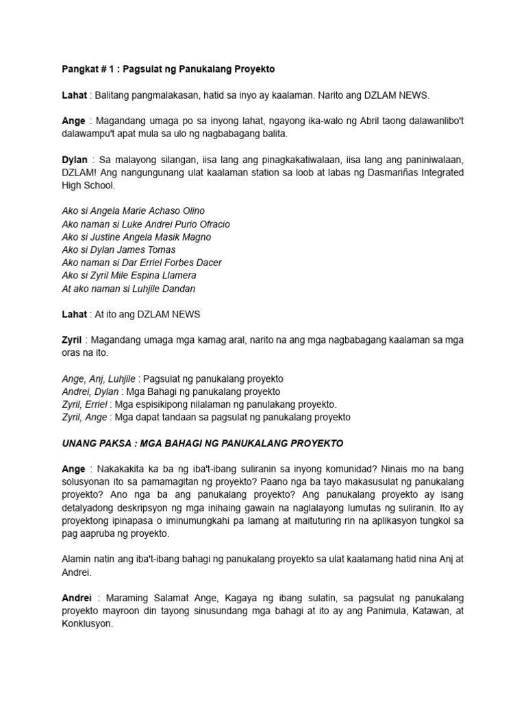 GRP 1 SCRIPT FSPL | PDF