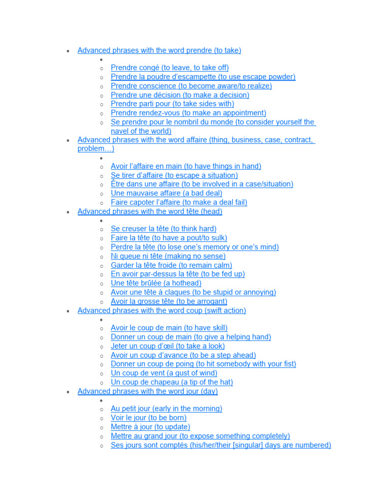 Advanced and Idiom Expressions in English | PDF | Foreign Language Studies