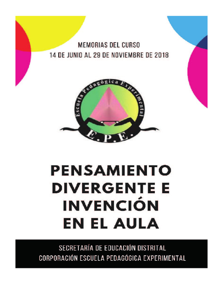 A3. Presentacion Pliego Libro Pensamiento Divergente e Invención en El ...